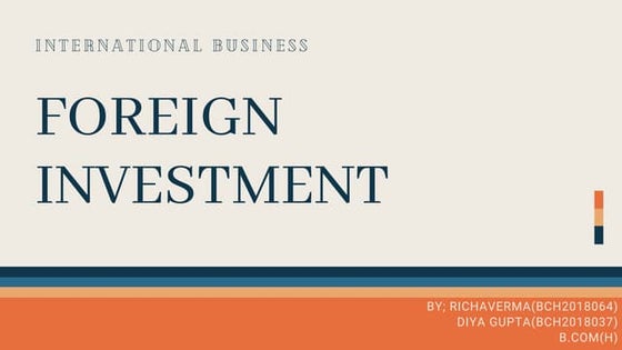Foreign direct investment | PPT