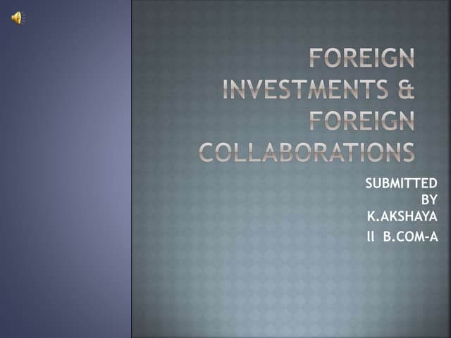 Foreign collaboration | PPTX