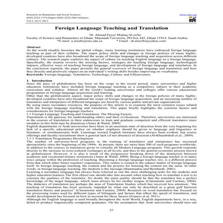 Foreign language teaching and translation | PDF
