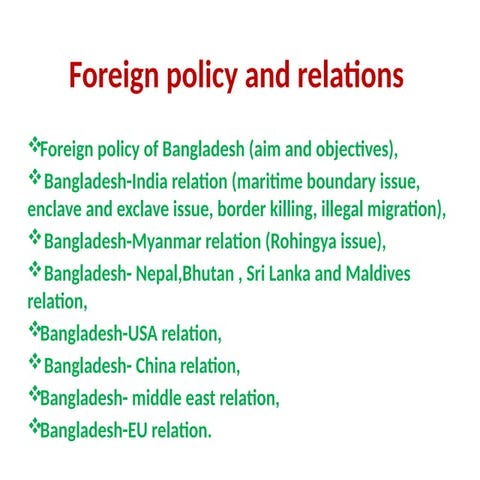 Foreign policy and relations.pptx.FOR JOURNALISM | PPTX