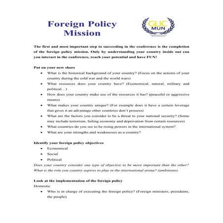 Foreign Policy Mission | DOC
