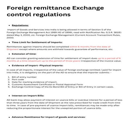 Foreign remittance Exchange control regulations.pdf | Business ...
