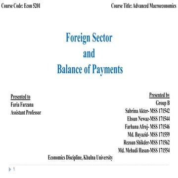 Balance of Payment, Exchange rate Determination, Internal and External ...