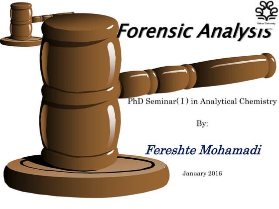 Chapter 1 forensic chemistry | PPT
