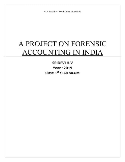 Forensic accounting ppt (2) | PPT