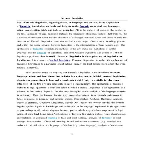 Forensic Linguistics | DOCX