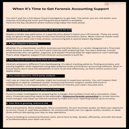 Outsourcing Forensic Accounting: Key Advantages and When You Need It | PDF