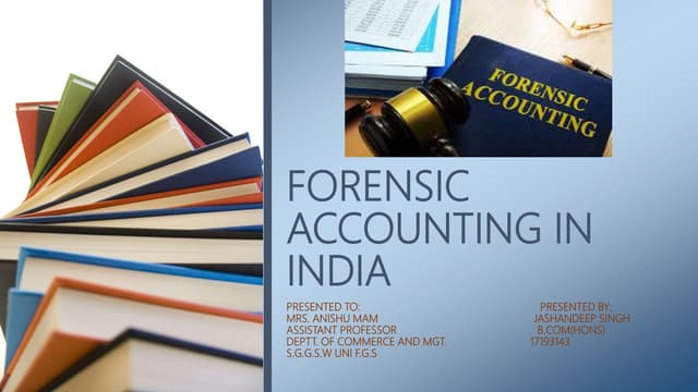 Forensic Accounting by LKG | PDF