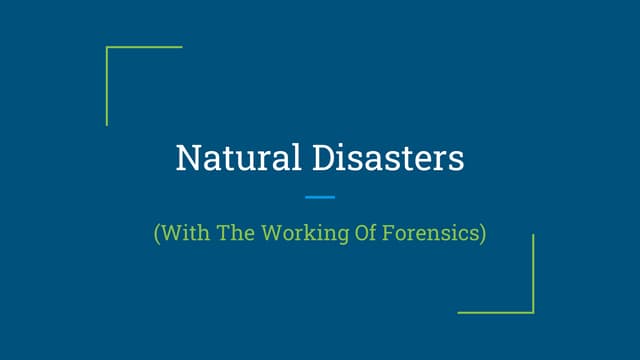 Forensic Archaeology Mass Disasters Pptx
