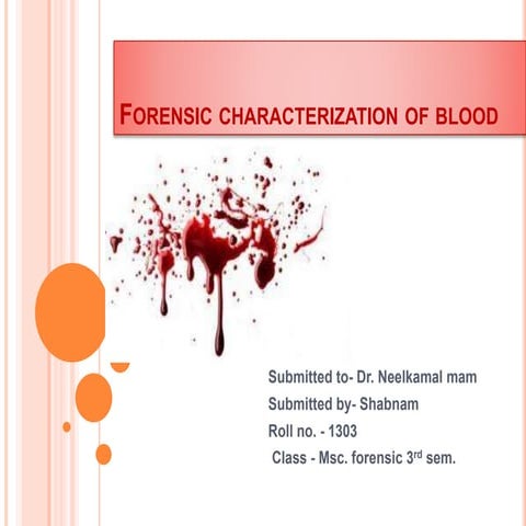 Blood stain pattern analysis | PPT