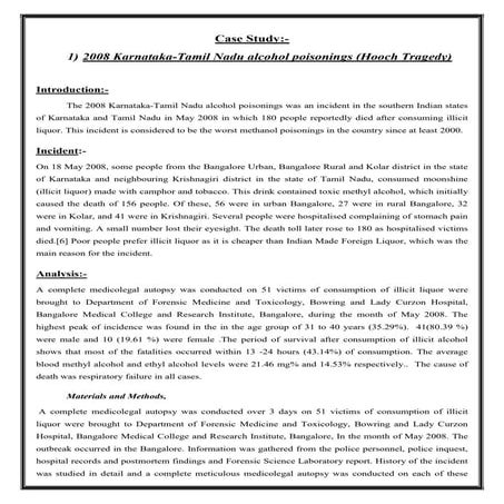 Forensic chemistry case study | PDF