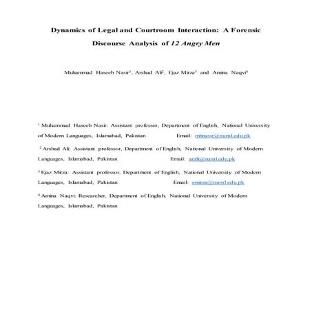 Forensic discourse analysis of legal and courtroom interaction dr ...