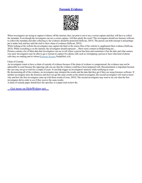 IMPORTANCE OF CRIME SCENE: COLLECTION & PRESERVATION OF EVIDENCE | PPT