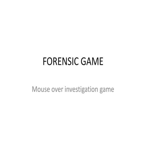 Forensic Powerpoint Game | PPT