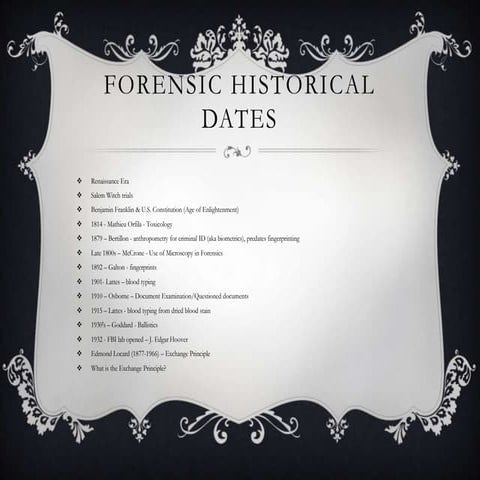 Forensic Historical Dates | PPTX