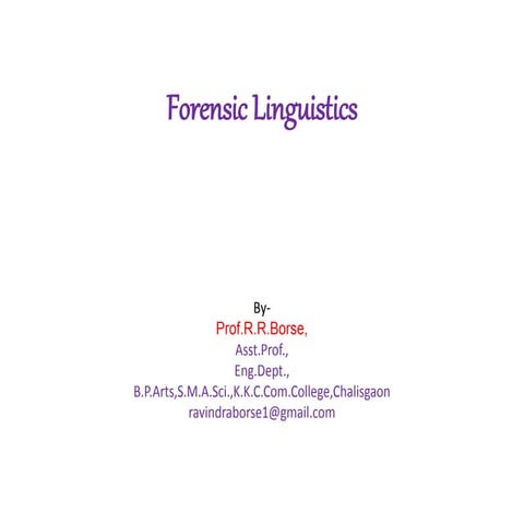 Forensic Linguistics | PPTX