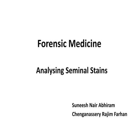 Confirmatory Test for Semen identification | PDF