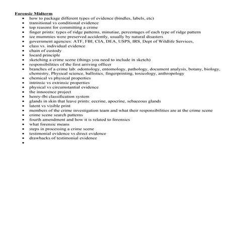 Forensic midterm review | DOC