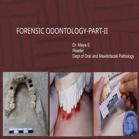 INTRODUCTION TO FORENSIC ODONTOLOGY PART II | PPTX