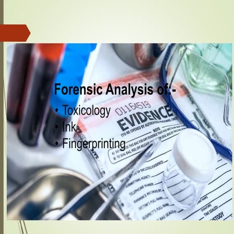 Role of Chemistry in Forensic Analysis | PPTX
