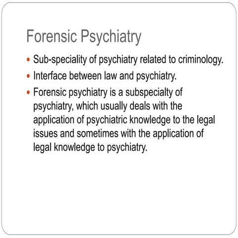 FORENSIC PSYCHIATRY presentation-forensic medicine | PPT