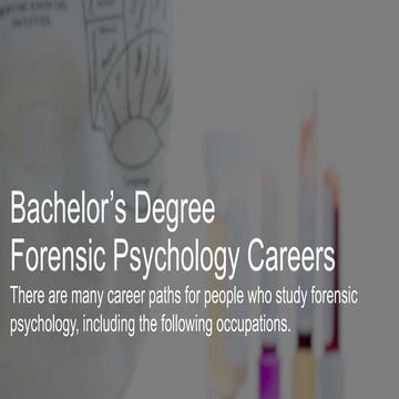 Forensic Psychology Career Guide | PPTX
