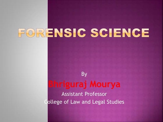 History development of forensic science | PPT