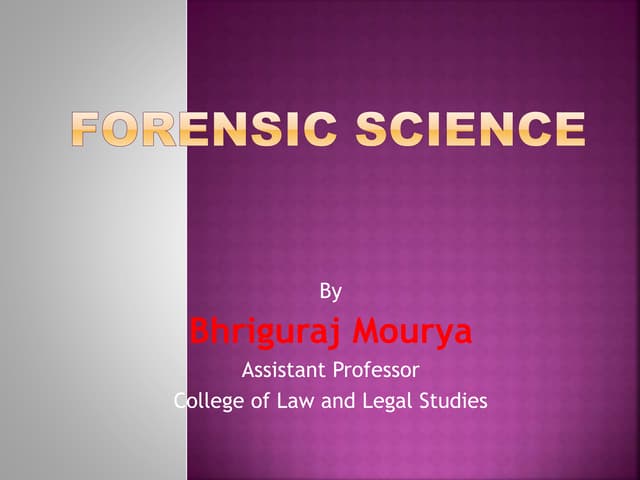Introduction to Forensic Science | PPT