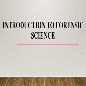 Principles of forensic science | PPTX