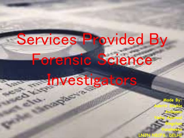 Principles of forensic science | PPTX