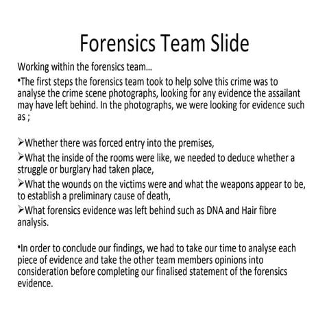 Forensics team slide | PPT