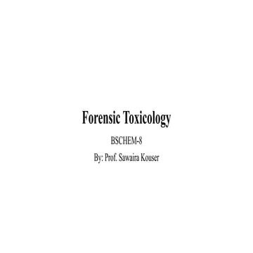 Forensic Toxicology By Sawaira Kouser Pdf