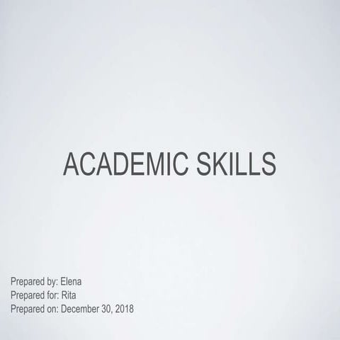Academic skills | PPTX