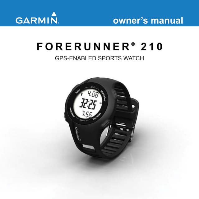 Forerunner 210 Manual | PDF