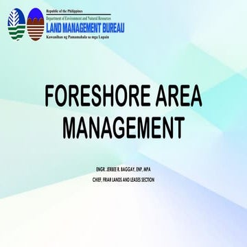 FORESHORE PRESENTATION rules and regulation on Foreshore | PPTX