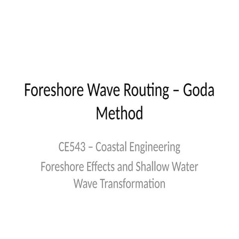 Ocen Engineering - Foreshore_Wave_Routing_Goda_Method | PPTX