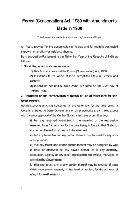 Indian forest act 1927 | PPTX