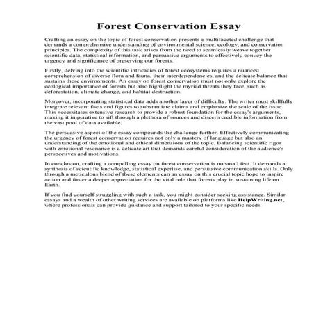 Forest Conservation Essay. Importance of forest conservation essay 10 ...