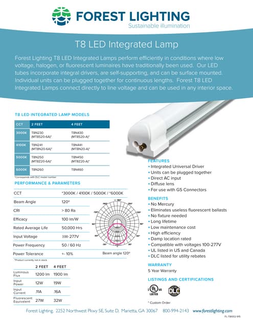 T8 LED Integrated Lamp - Complete Specification | PDF | Home Appliances ...