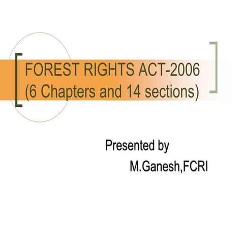 Provisions of Forest rights act 2006 | PPTX