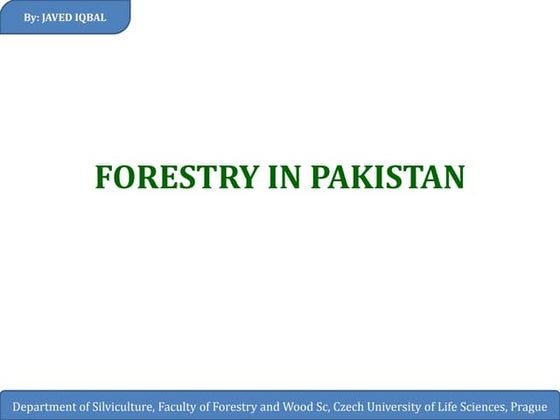 Forest types and their management in Pakistan | PPT
