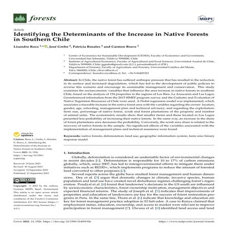 Identifying the Determinants of the Increase in Native Forests in ...