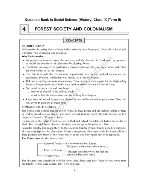 PPT on forest society and colonialism full lesson | PPTX
