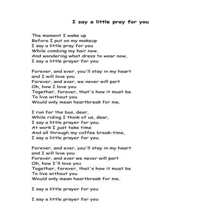 I say a little pray for you | DOC | Spirituality | Religion & Spirituality