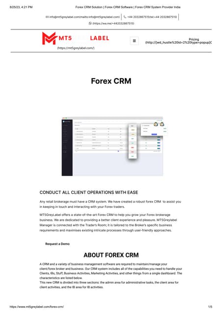 Forex CRM Solution | PDF