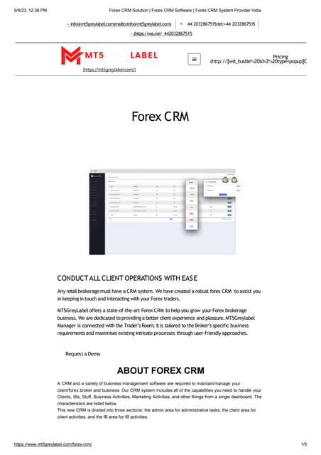 Forex CRM Solution | PDF