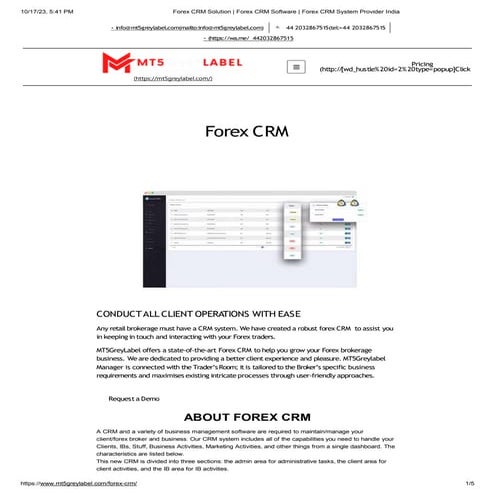 Forex CRM Solution. | PPTX