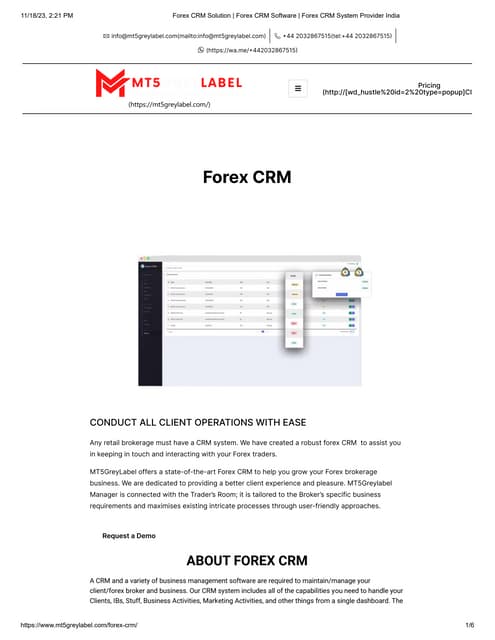 Forex CRM Solution | PDF