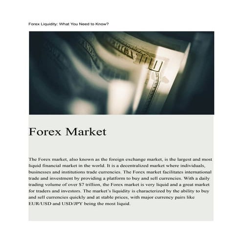 Forex Liquidity: What You Need to Know? | Skyriss | PDF