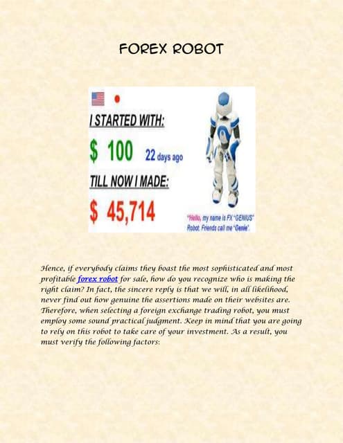 Forex robot | PDF